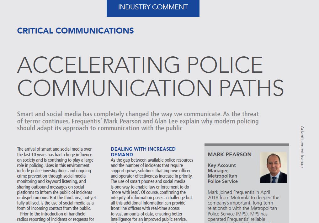 ACCELERATING POLICE COMMUNICATION PATHS | Frequentis