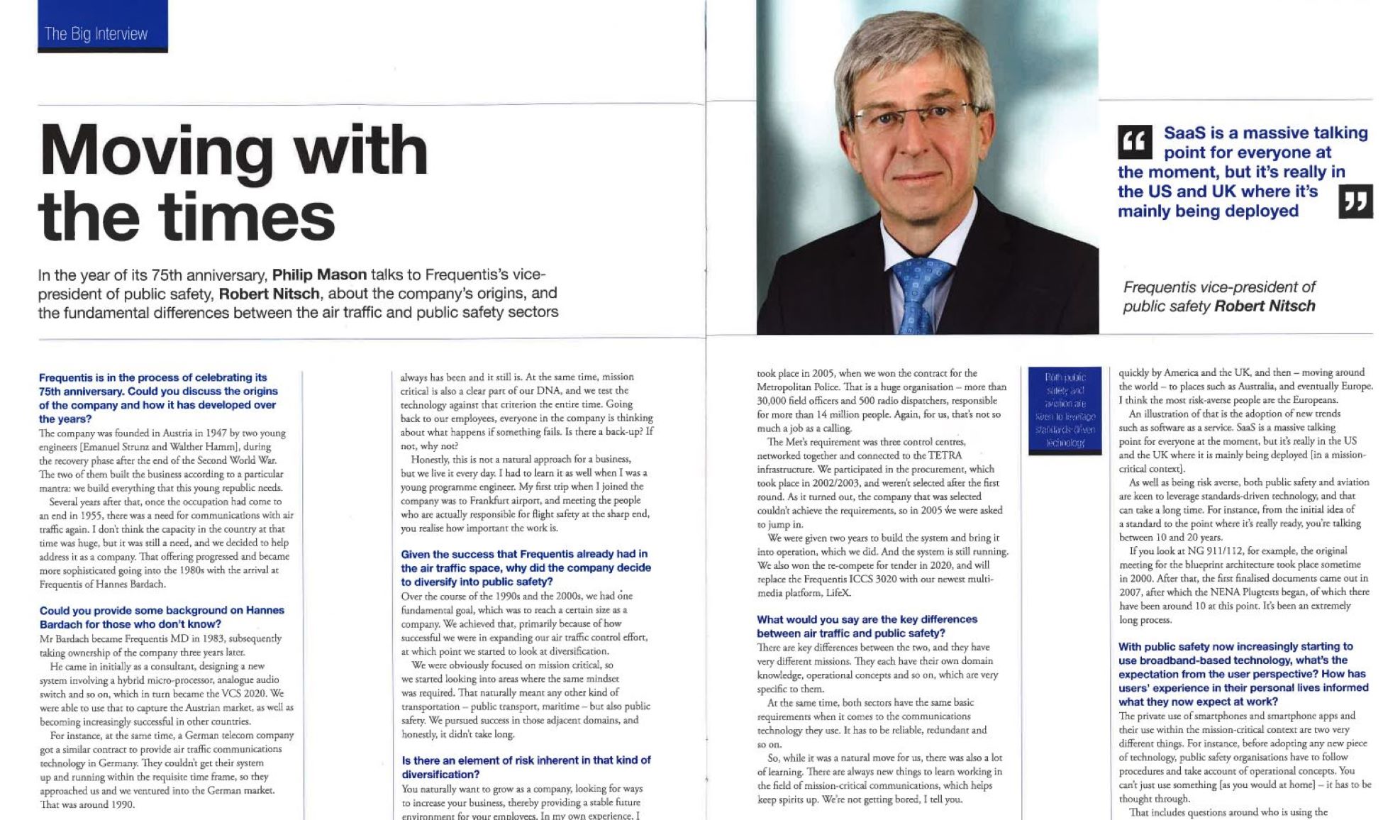 CCT magazine interviews Robert Nitsch | Frequentis
