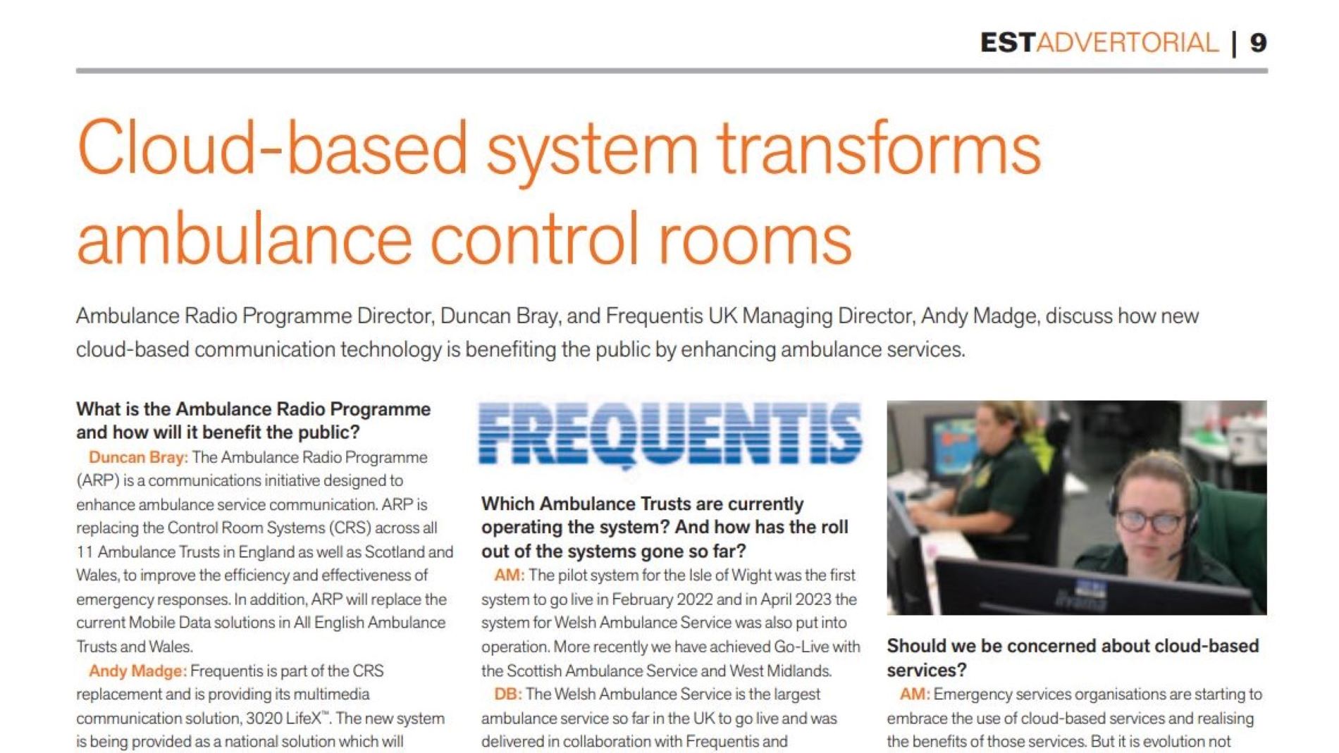 Cloud-based system transforms ambulance control rooms | Frequentis